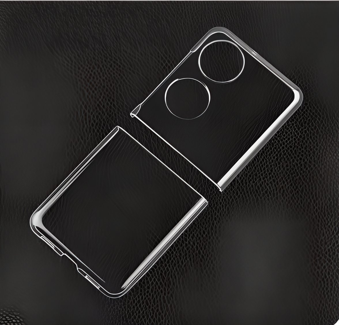 Чехол-бампер MyPads для Huawei P50 Pocket противоударный прозрачный пластиковый