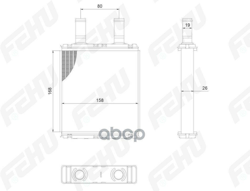 Радиатор отопителя для VAZ 2170-72 Priora A/C Halla FEHU арт. frh1101
