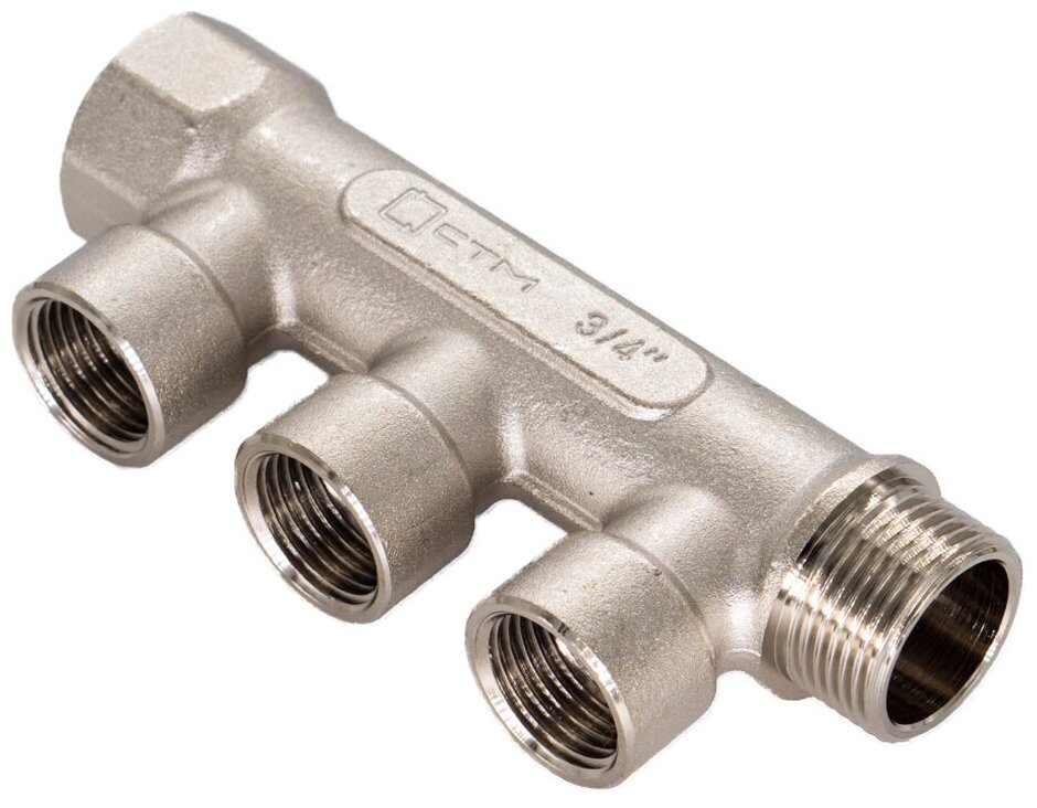 Коллектор универсальный СТМ, 1/2" x 3/4" x 3 выхода (внутренняя резьба)