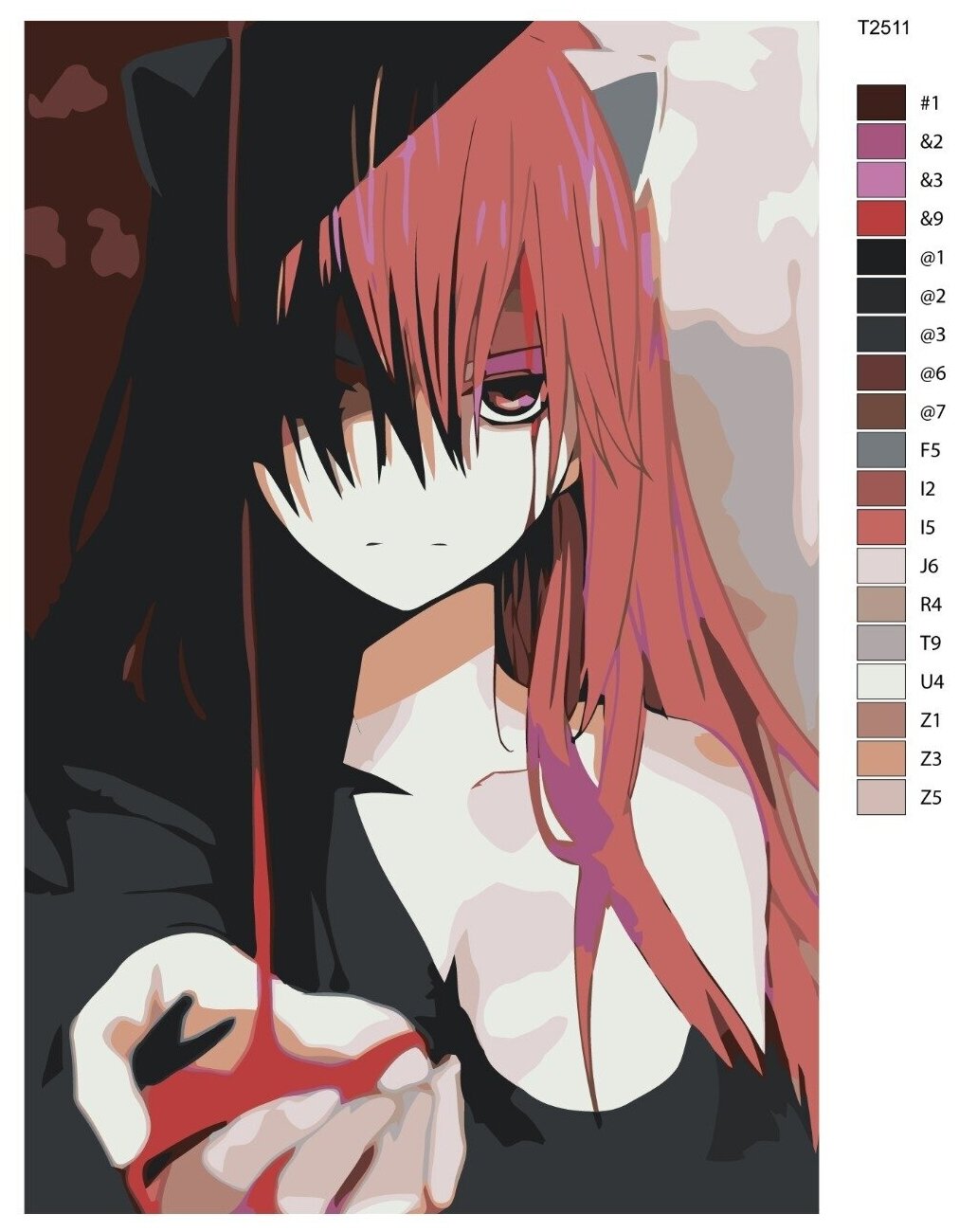 Картина по номерам Т2511 "Люсси с кровью", 40х60 см