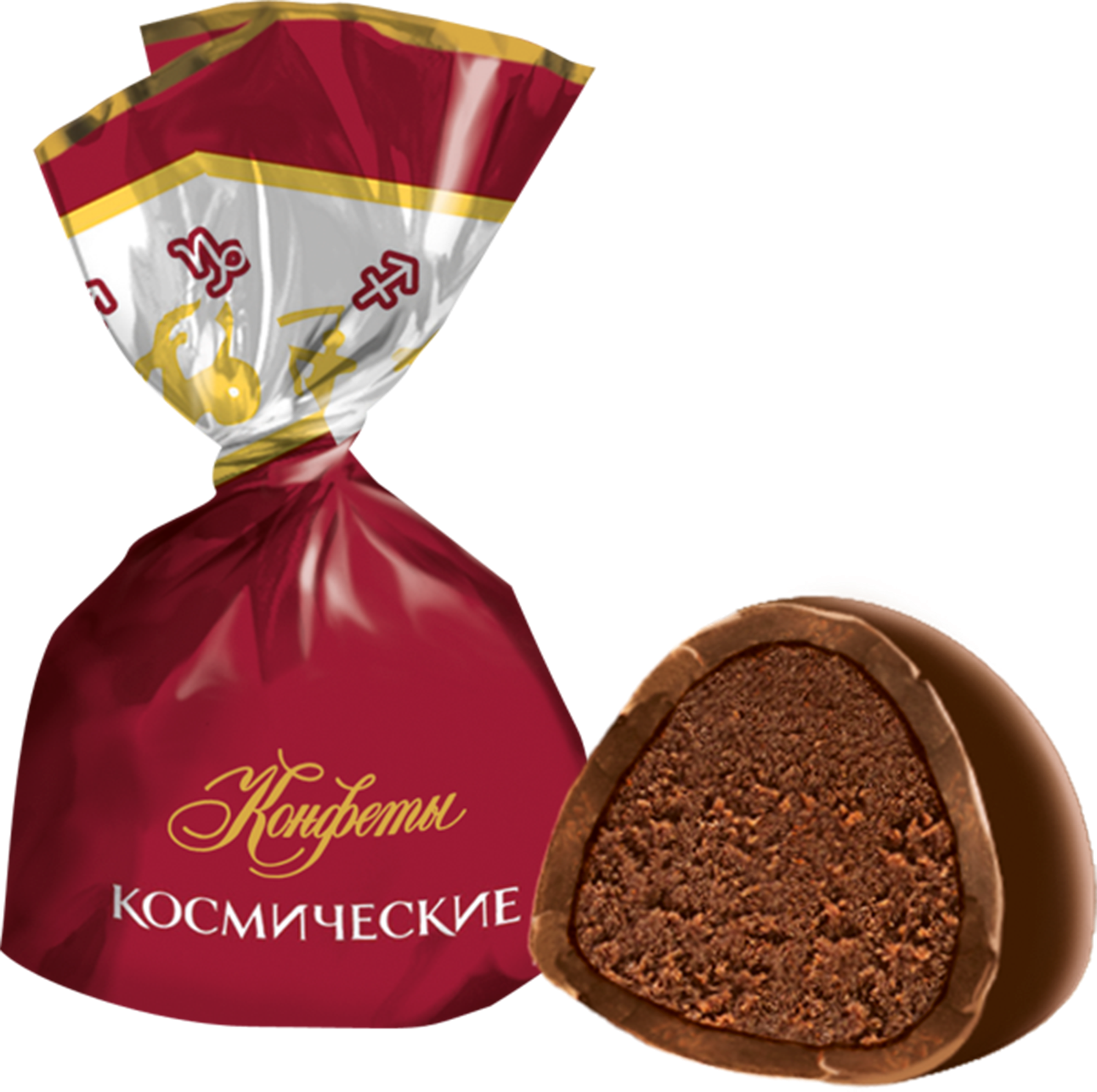 Конфеты глазированные шоколадной глазурью на основе шоколада-полуфабриката "Космические" 1000г, 4шт