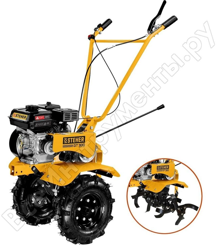 Бензиновый мотоблок STEHER GT-300, приусадебном участке, увеличенным моторесурсом