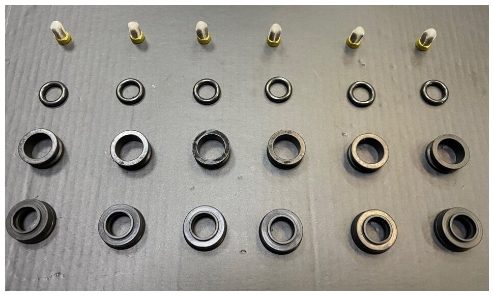 Комплект колечек топливной форсунки на 6 штук для Toyota