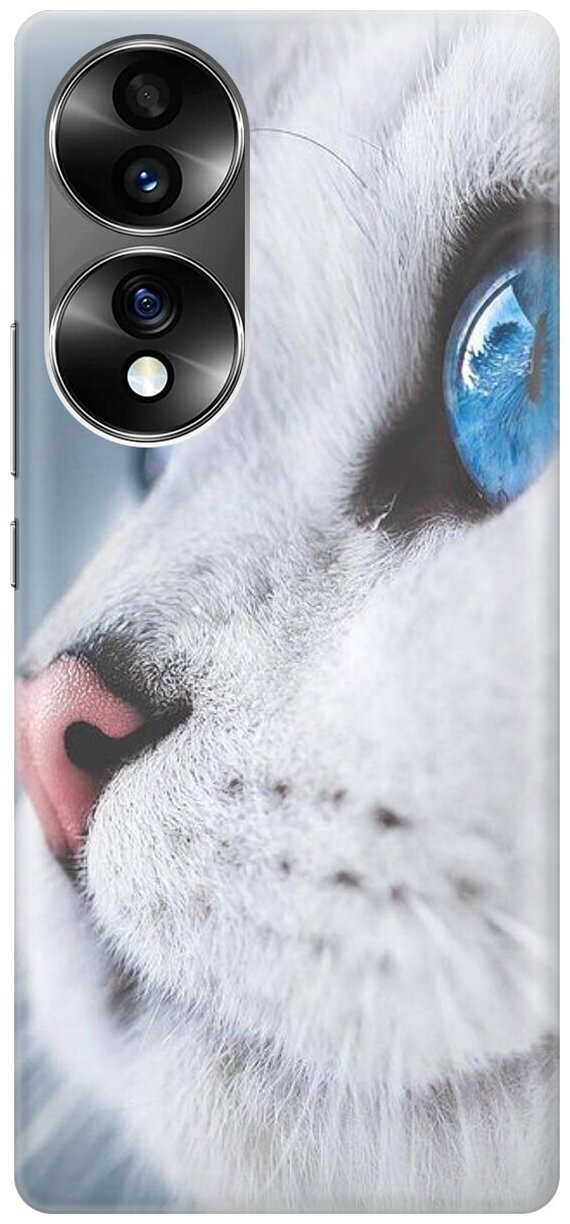 Силиконовый чехол на Honor 70, Хонор 70 с принтом "Кошачий взгляд"