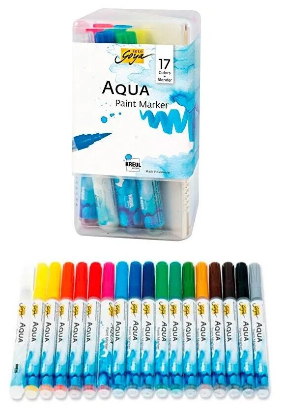 Набор акварельных маркеров Solo Goya All-in-one пластиковом пенале 17 шт.