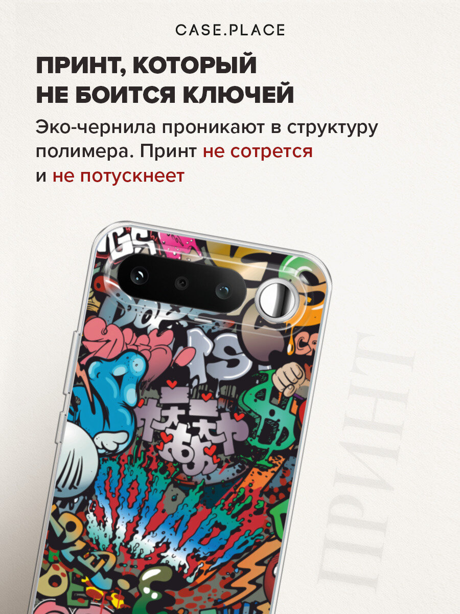 Силиконовый чехол на Realme 16 / Реалми 16 с принтом Граффити надписи — фото 1