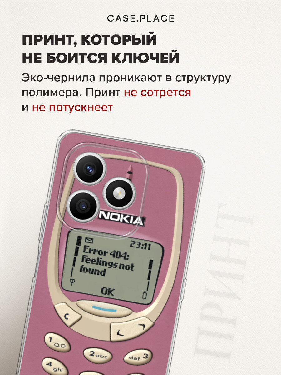 Силиконовый чехол на Honor X8d / Хонор X8d с принтом Розовый Нокиа — фото 1