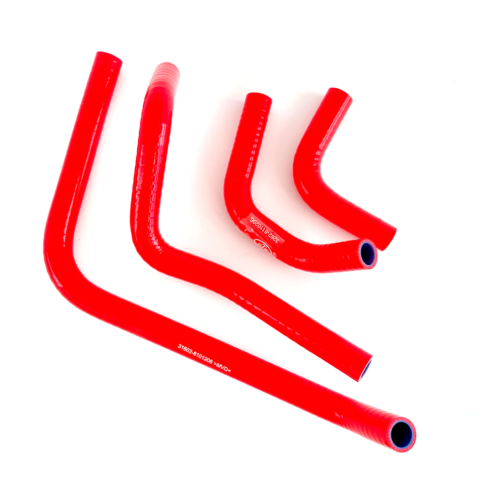 Патрубки печки силиконовые УАЗ Патриот до 2012 года двигатель ЗМЗ 409 красные (к-т 4 шт.)