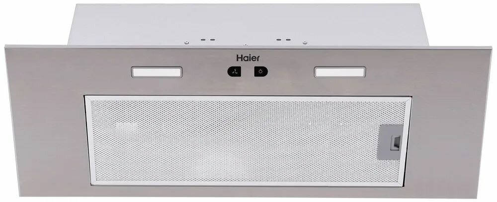 Вытяжка для кухни Haier HVX-BI772X встраиваемая, 70 см, 600 м3, 3 скорости, функция автовыключения, сенсорное управление, светодиодное освещение, серебристый