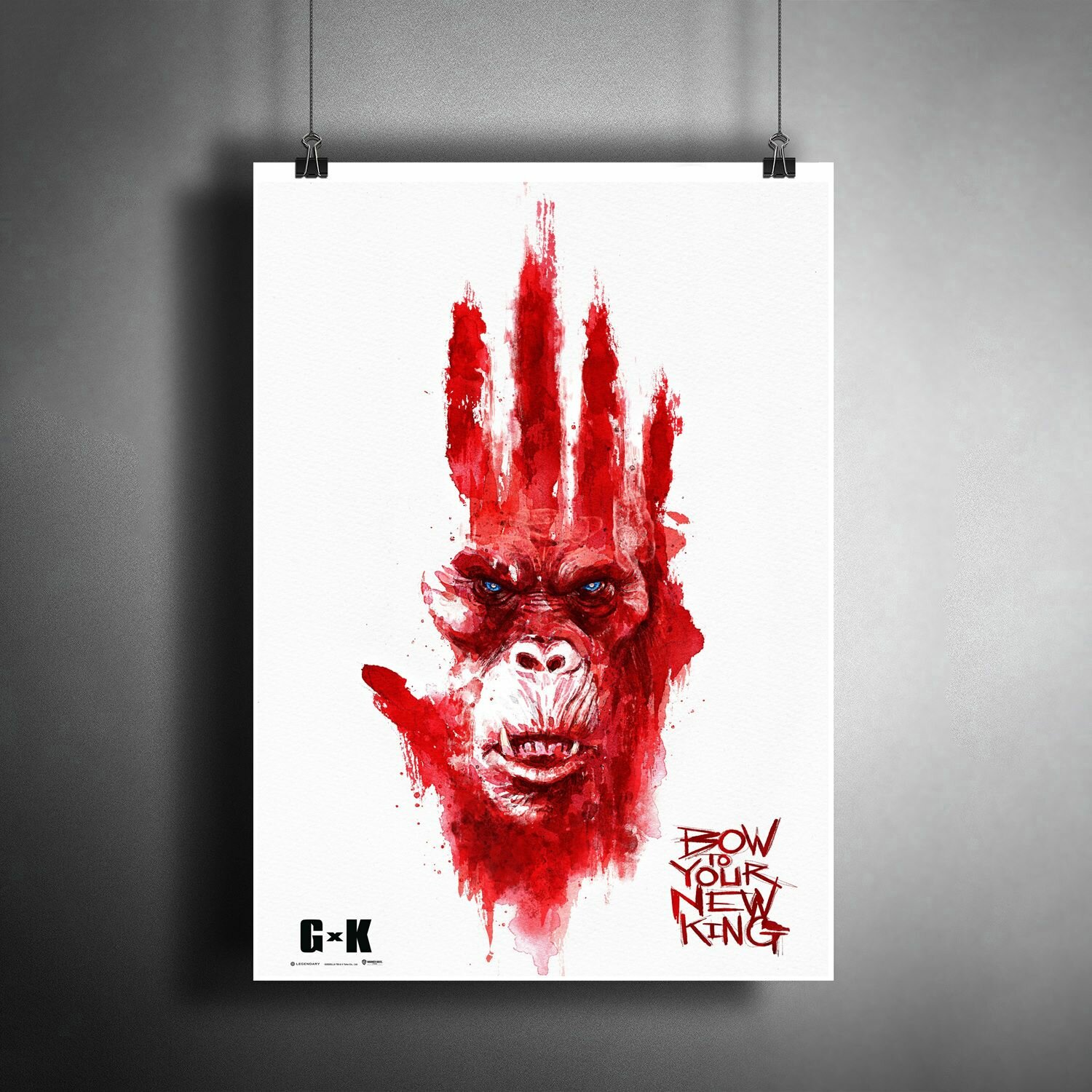 Постер плакат для интерьера "Годзилла против Конга" / Декор дома, офиса, комнаты, квартиры, детской A3 (297 x 420 мм)