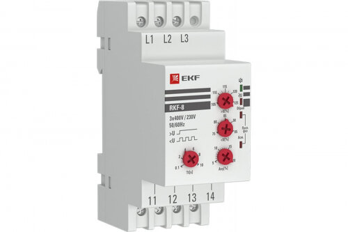 Реле контроля фаз Ekf РКФ-8 многофукц, rkf-8
