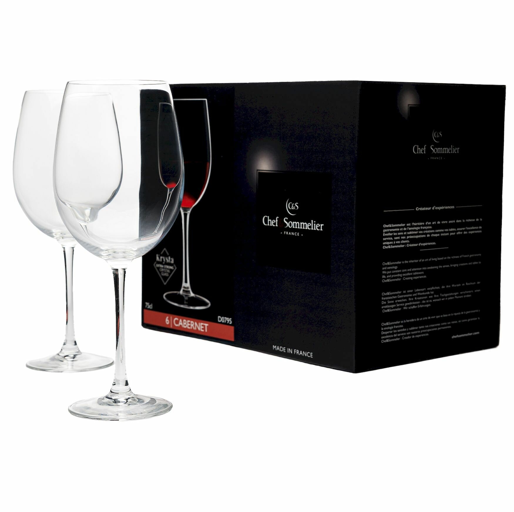 Бокал для вина "Chef&Sommelier" Cabernet, хрустальное стекло, 750мл, 6шт, прозрачный