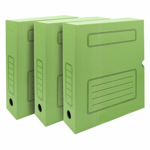 Короб архивный Silwerhof микрогофрокартон, 75мм, A4, зеленый