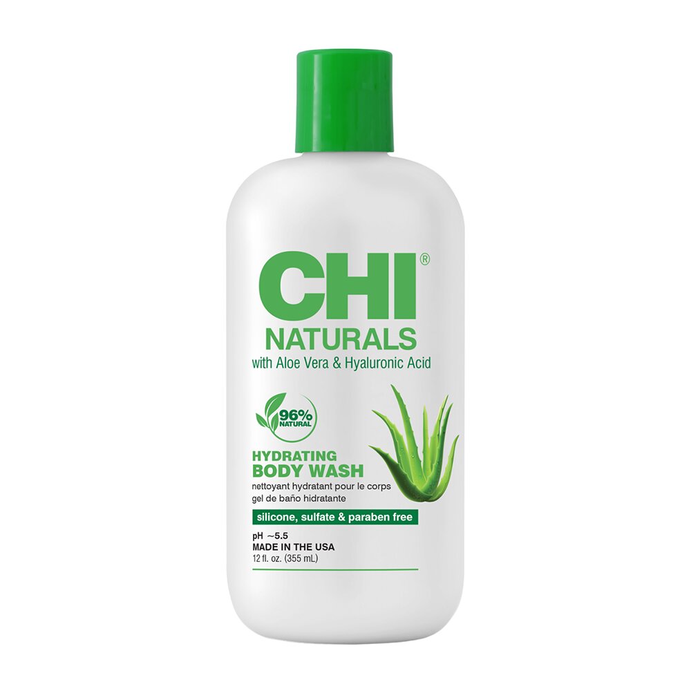 Гель для душа увлажняющий CHI Naturals, пена для ванны с алоэ вера и гиалуроновой кислотой, мягкий уход за кожей, 355 мл