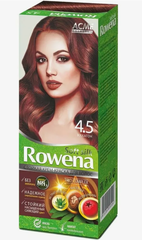 Краска для волос Rowena Soft Silk тон 4.5 махагон, без аммиака, 115 мл.