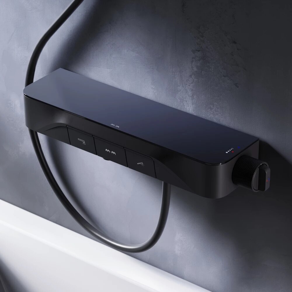 F8f10522 func, смеситель для душа кнопочный с полкой изливом черный Am. Pm