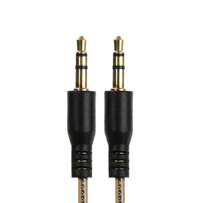 Кабель аудио AUX , Jack 3.5 мм(m)-Jack 3.5 мм(m), прозрачная оплетка, 86 см, чёрный