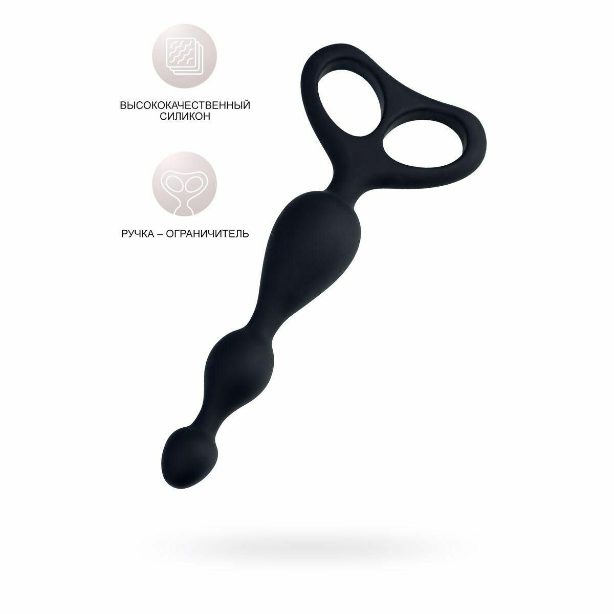 Анальная втулка POPO Pleasure by TOYFA Aquilae, водонепроницаемая, силикон, черная, 18 см, 3 см