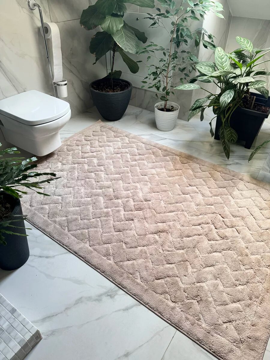Коврик Natali's Carpets на пол для ванной и туалета большой 120х180 см Турция