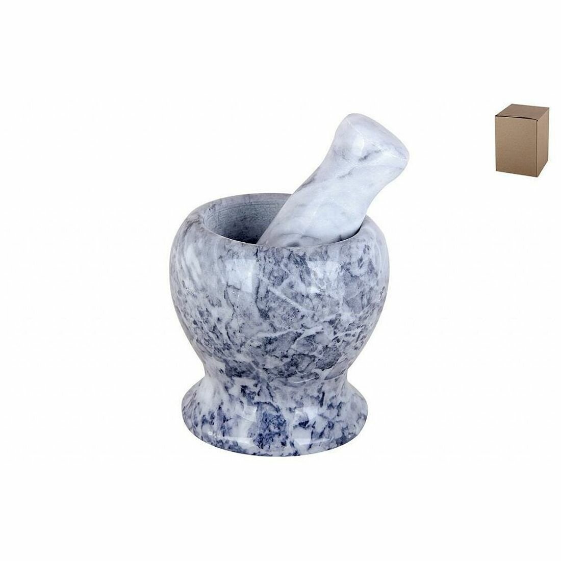 Ступка с пестиком 10,5*10,5 (серая) мрамор