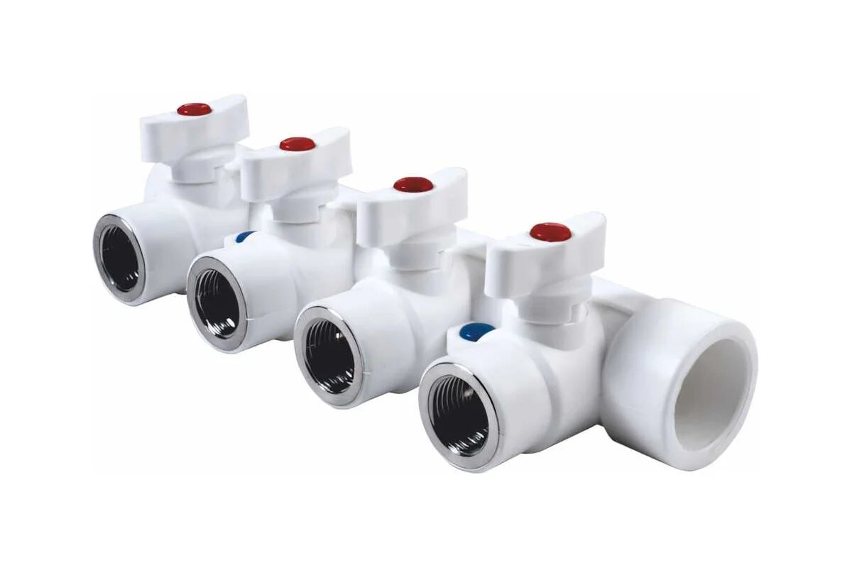 LAMMIN Коллектор с шаровыми кранами PPR ВР 32 х 1/2 х 4 Lm31082415032