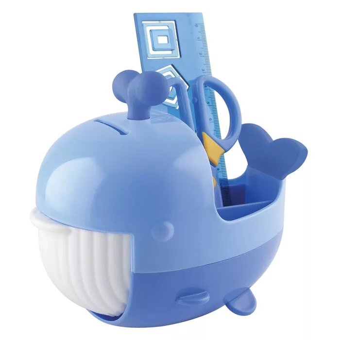 Канцелярский набор BRAUBERG "Кит", 5 предметов, для школы, разноцветный, 13,5 см x 9,5 см