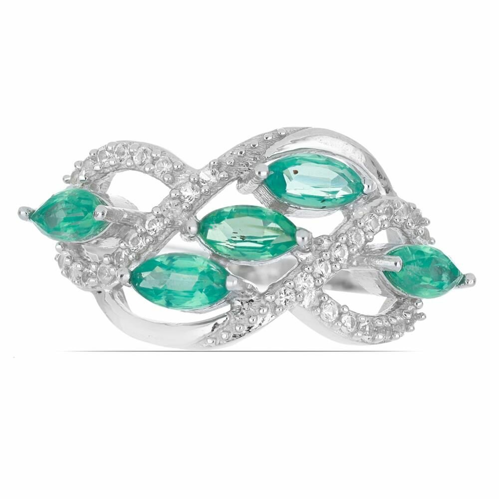 Кольцо, серебро, 925 проба, родирование, кианит, топаз