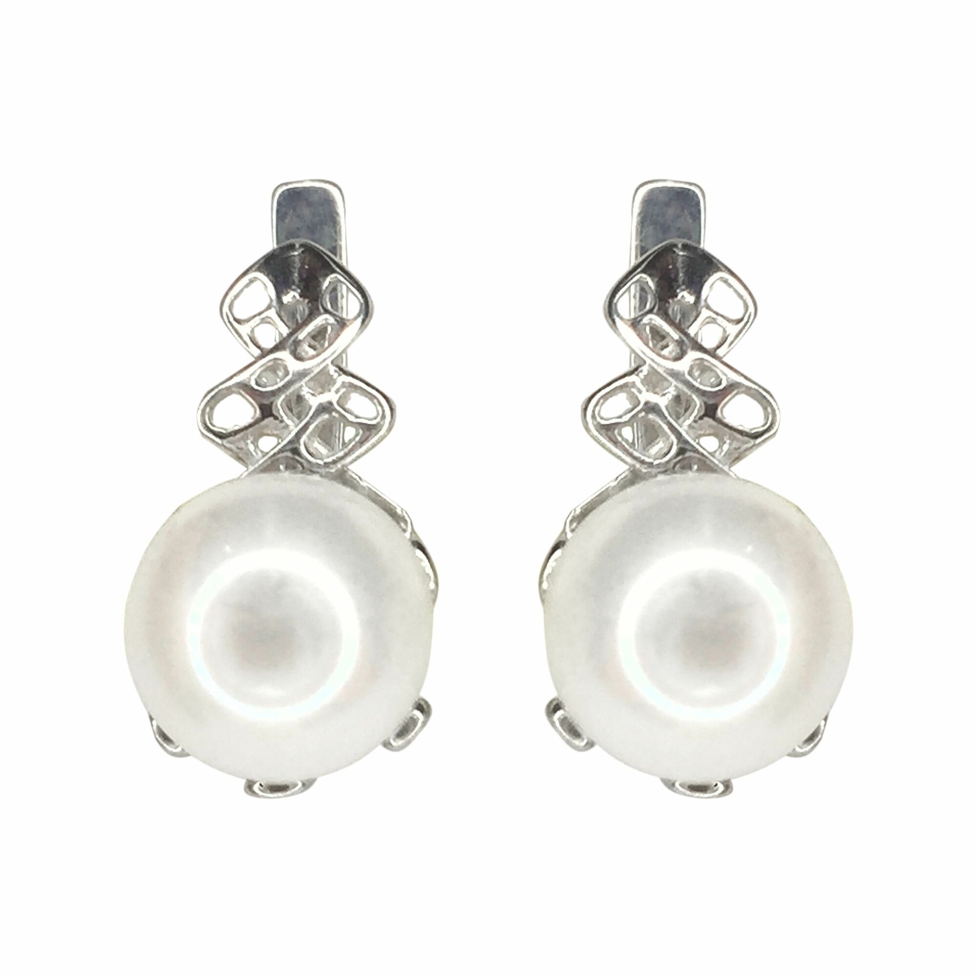 Набор серег, серебро, 925 проба, родирование, жемчуг