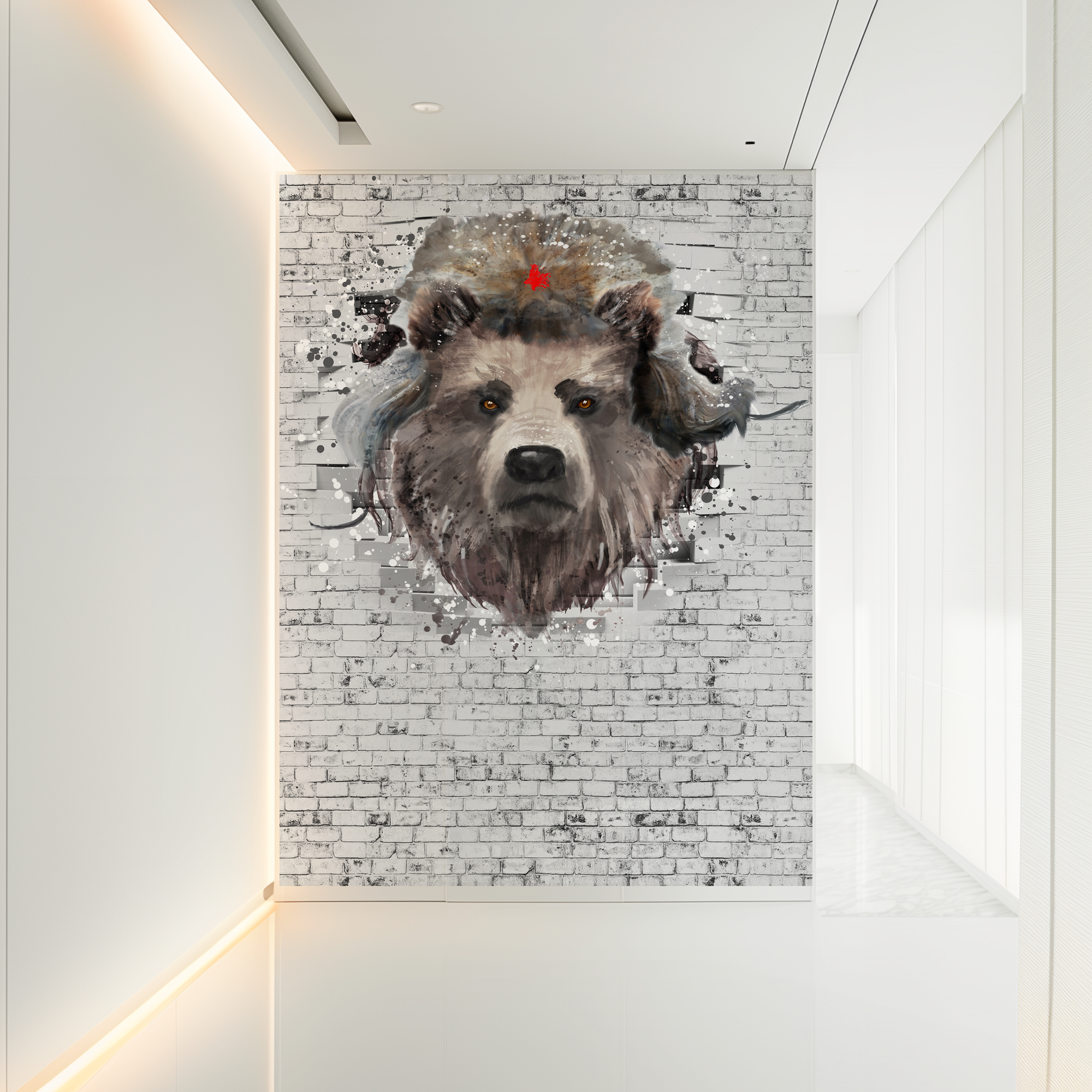 Фотообои 3д на стену "Животные", флизелиновые 200х270 см на кухню, спальню, зал