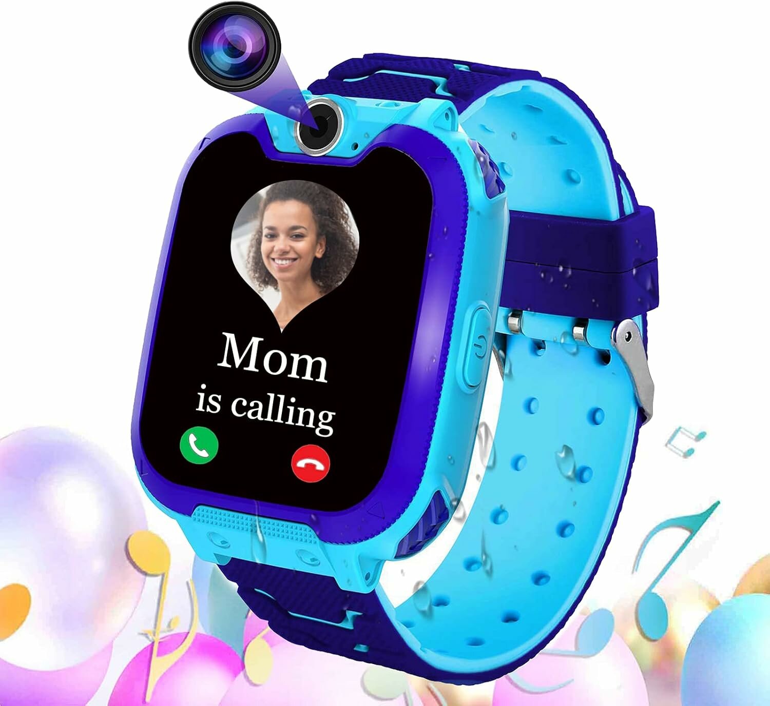 Детские часы, с камерой, сенсорным экраном, развивающие игры, музыкальные, синий