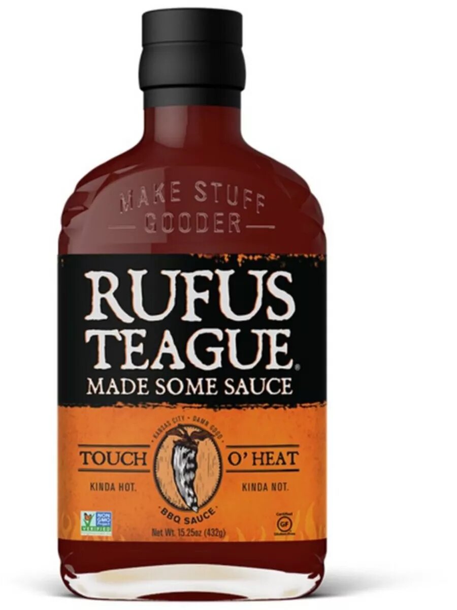 Соус Rufus Teague"TOUCH O HEAT" (Острый с перцем) , томатно-горчичный, острый, для гриля и шашлыка, 432 мл