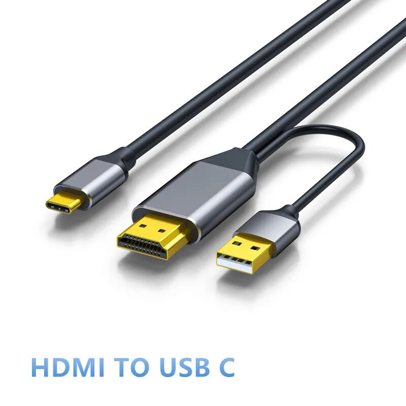 Кабель HDMI-совместимый с USB C, 6,6 футов, 4K, 60 Гц, с адаптером питания USB, поддержка Touch, для новых MacBook Pro, Mac, Air, Microsoft Surface