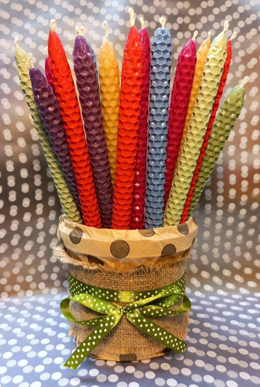 Набор свечей из натуральной цветной вощины, 20 штук