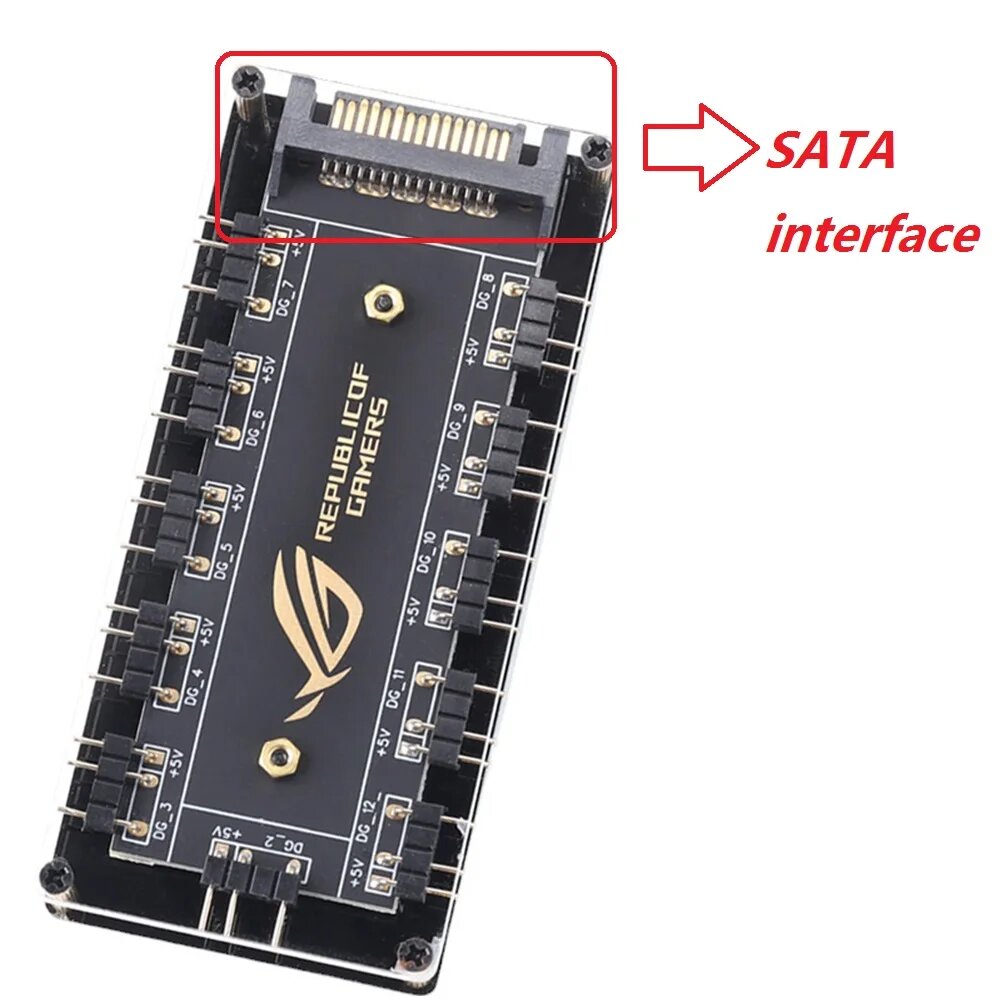 ARGB кабель разветвитель 10 в 1 Shunmaii SATA