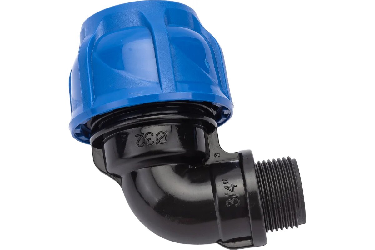 TEBO ПНД компрессионный отвод 32 мм x 3/4' наружная резьба, Т-ПНД. О.5.32-34. CN