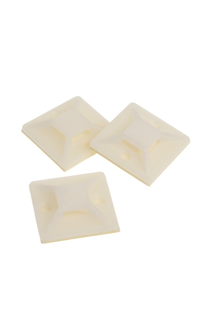 Площадка под хомут-стяжку тундра, 30×30 мм, белая, 50 шт.