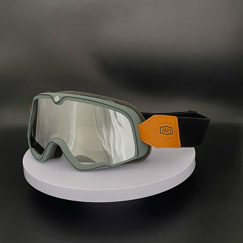 Мотоциклетные очки, ретро-стиль, ветрозащитные, для близоруких, с серой рамкой