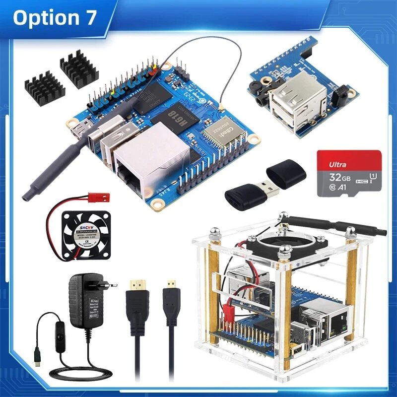 Orange Pi Zero 3 комплект с чехлом, вентилятором, 2GB RAM