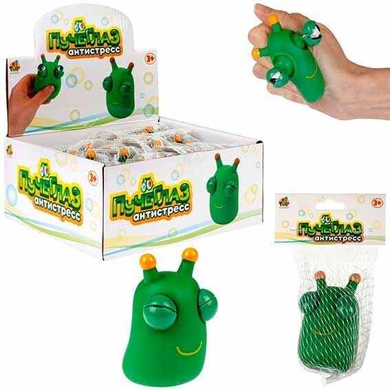 Игрушка-антистресс 1Toy Пучеглаз "Улитка", 4,4х4,97,3 см (Т25423)