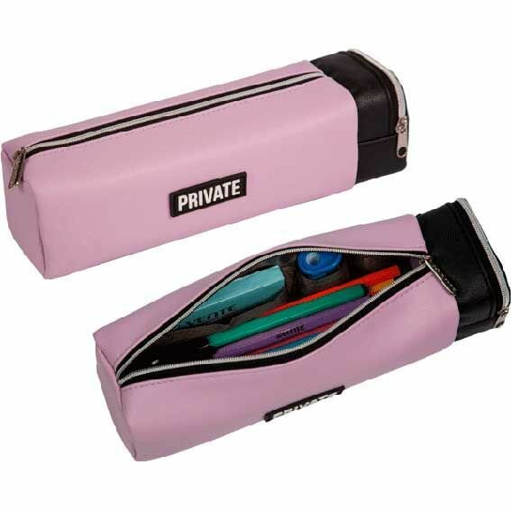 Пенал-косметичка deVENTE 230х60х60, "Private" сиреневый, прямоугольный, кожзам (7025358)