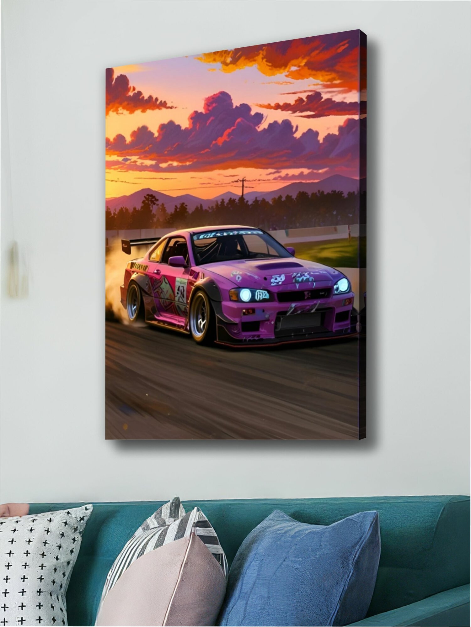 Картина Розовый дрифт на стену 50x70см 1шт.