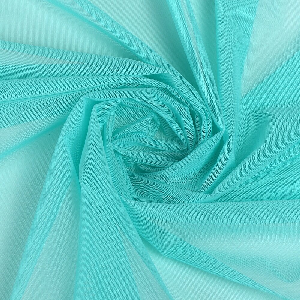 Сетка эластичная Kruzhevo 80 г/м2, ширина 160 см, цвет 422 голубой опал упаковка 3 м