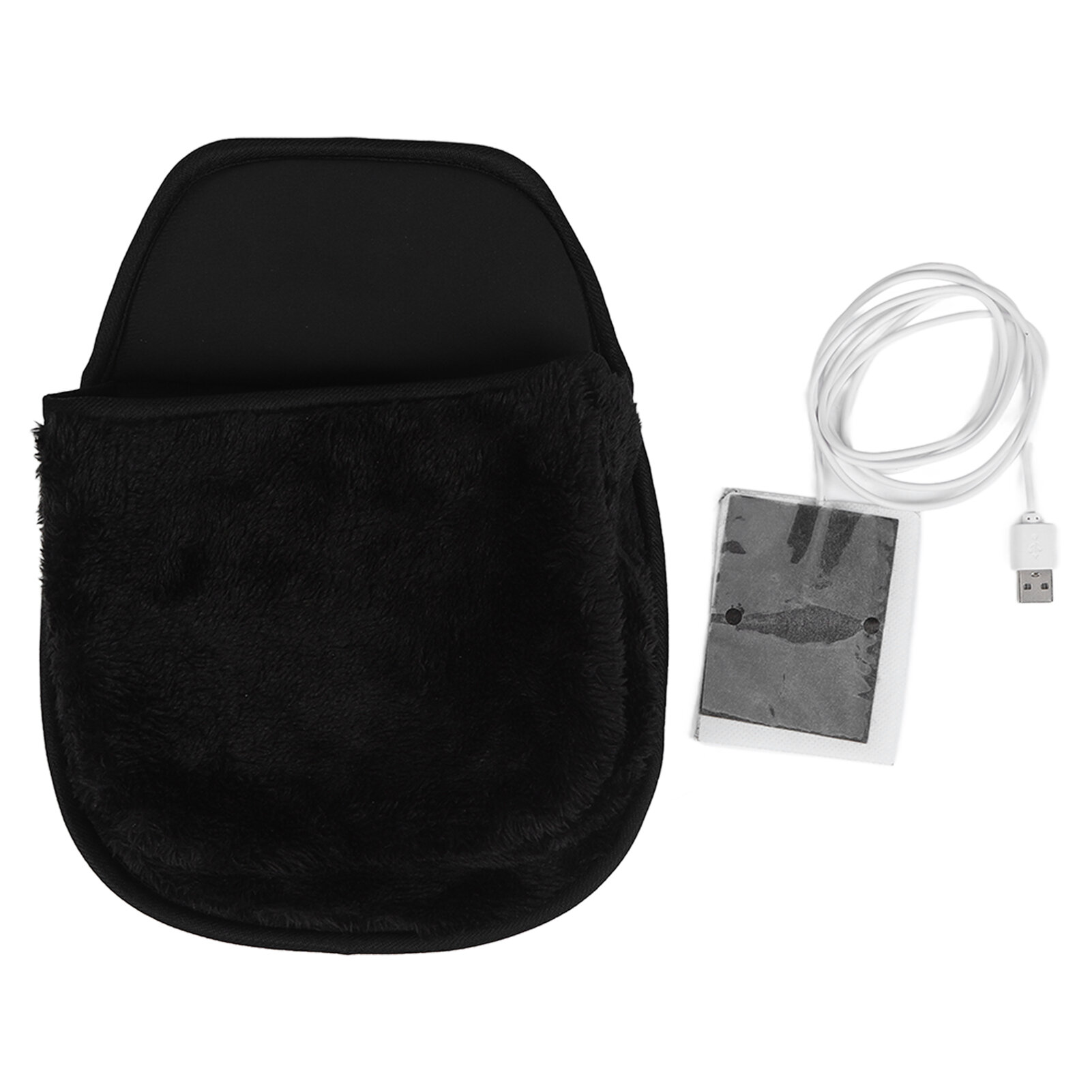 USB-подогреваемый коврик для компьютерной мыши, грелка для рук, вместительный настольный аксессуар для мужчин и женщин, черный.