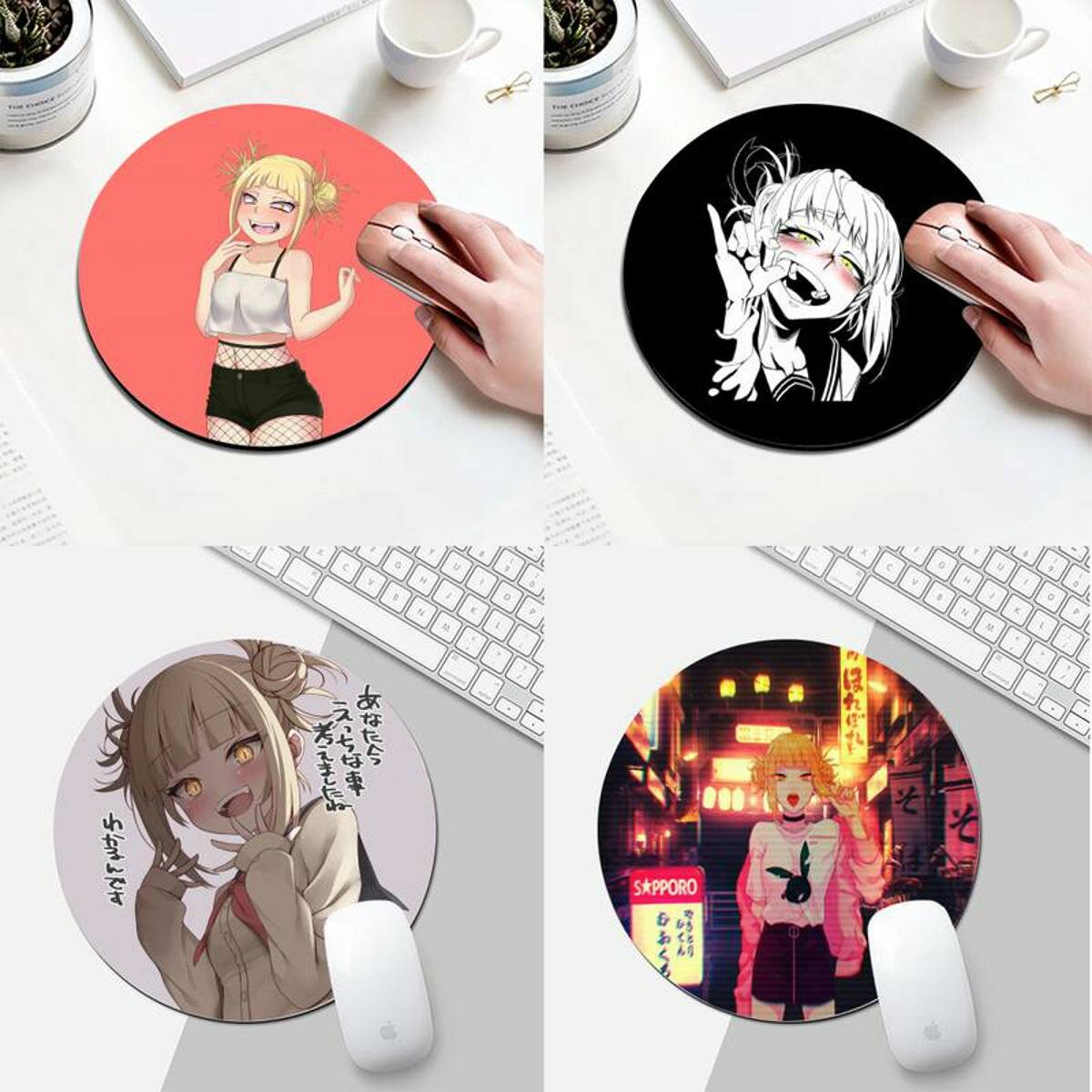 Химико Тога геймерские игровые коврики коврик для мыши круглый настольный игровой коврик для ПК ноутбук круглый коврик д