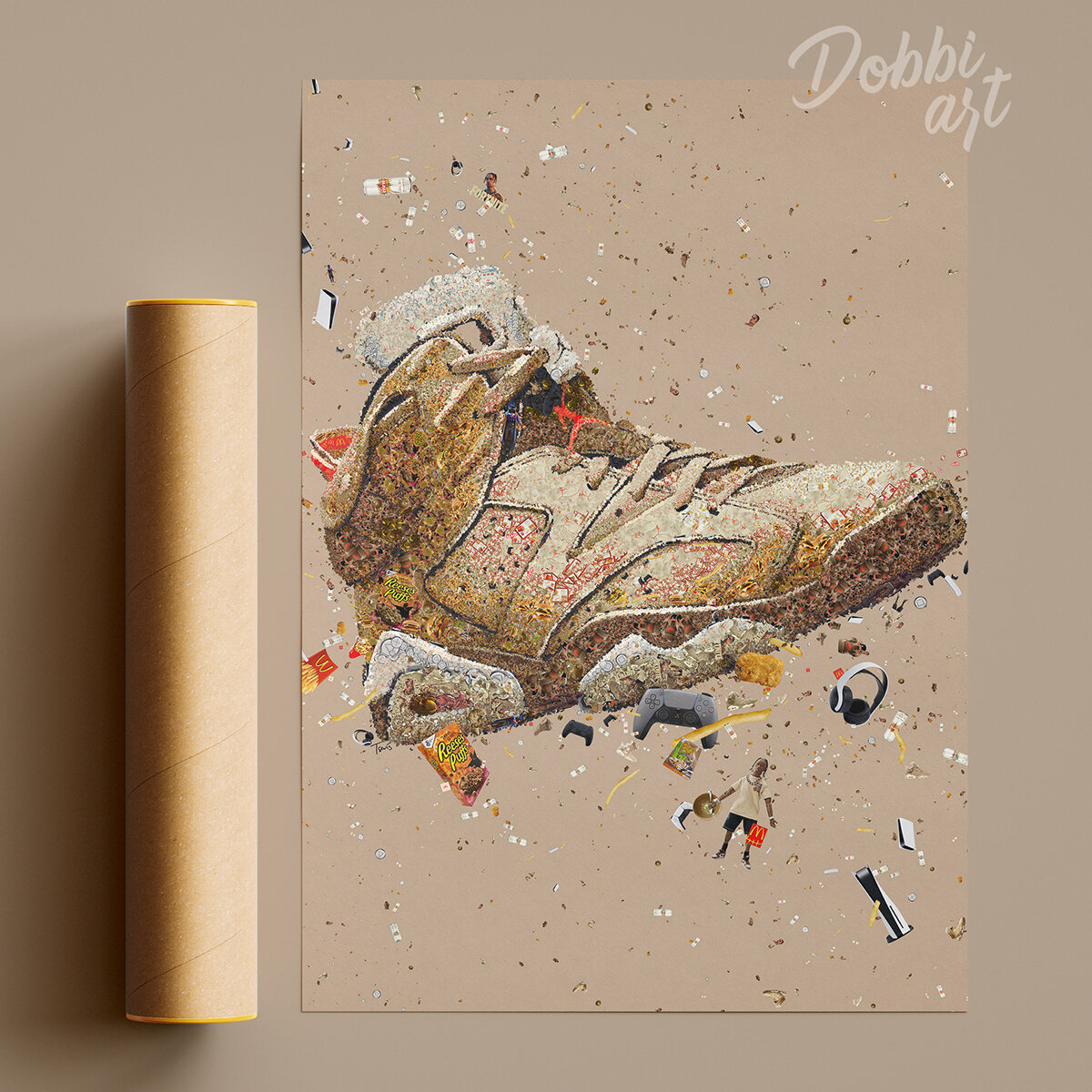 Постер Кроссовки граффити 50х70 см коллаж современный постер/ Постер для интерьера/ Декор на стену/ Постер для дома, офиса/ Картина для интерьера