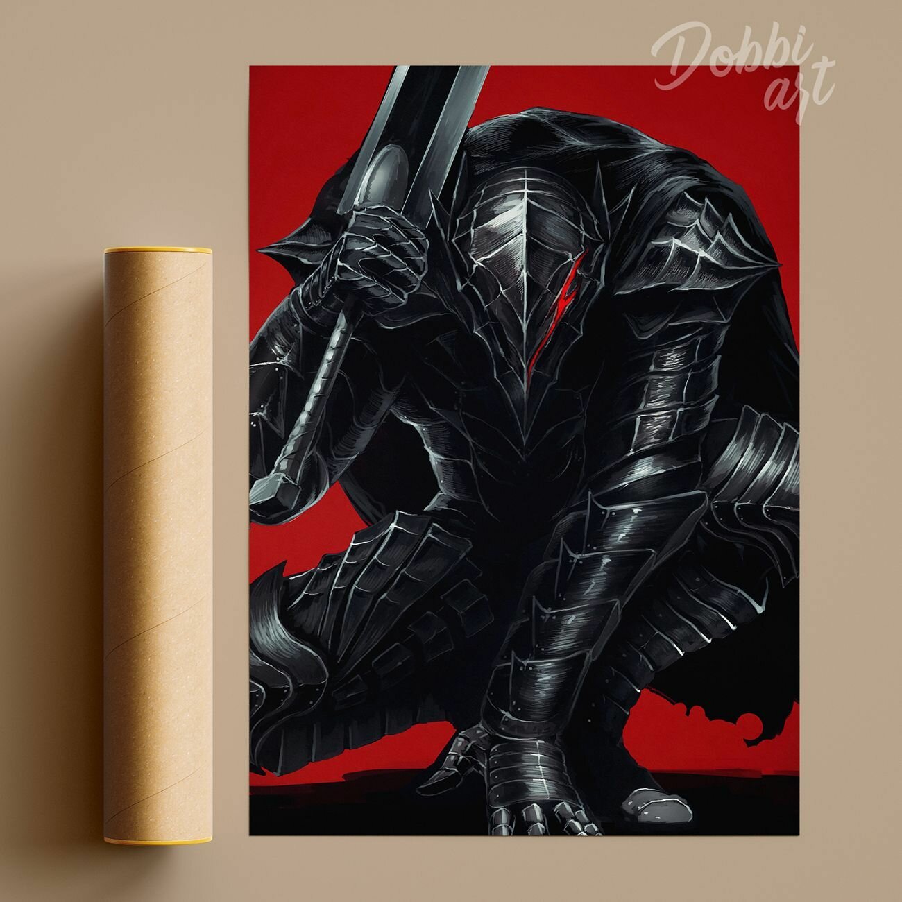 Постер Берсерк 40х50 см без рамы/Аниме Манга Berserk Гатс