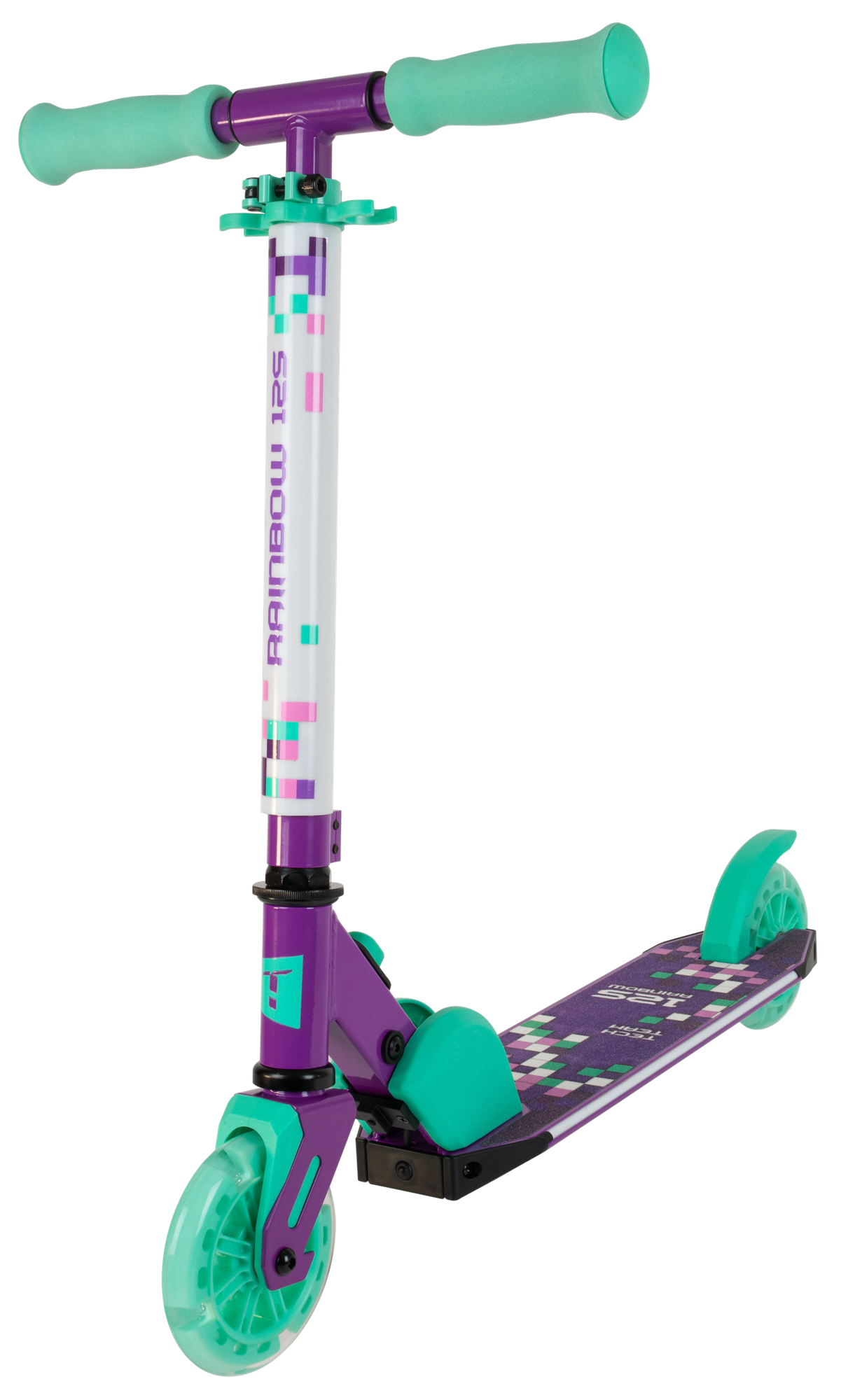 Самокат Tech Team "Rainbow 125", детский от 100см. - 2025 Purple/Celadon