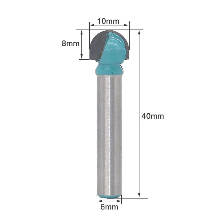 Концевая фреза с круглым носиком, диаметр 6 мм, диаметр сердечника 6 мм, твердосплавная фреза, набор из 4 насадок/5 насадок 6x10mm