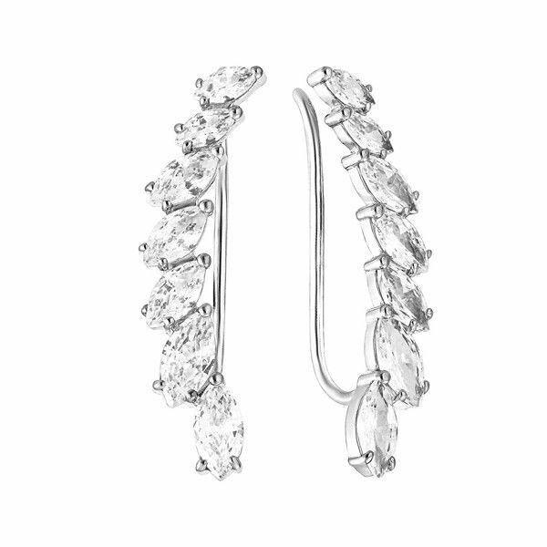 Серьги, серебро, 925 проба, фианит