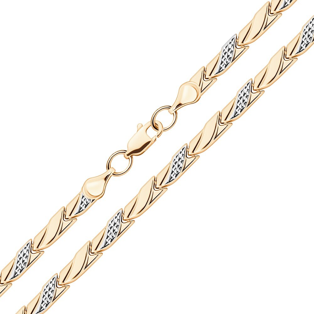 Глидерный браслет, красное золото, 585 проба, родирование